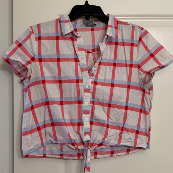 Paper Crane | Tops | Button Down Crop Top | Poshmark